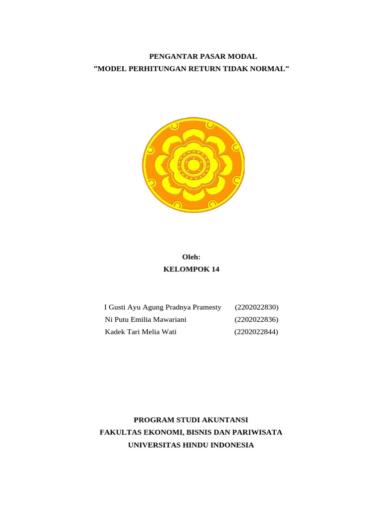 KELMPOK 13 - Model Perhitungan Return Tidak Normal | PDF