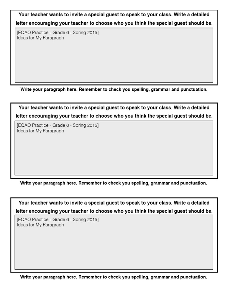 Eqao Writing Letter | PDF