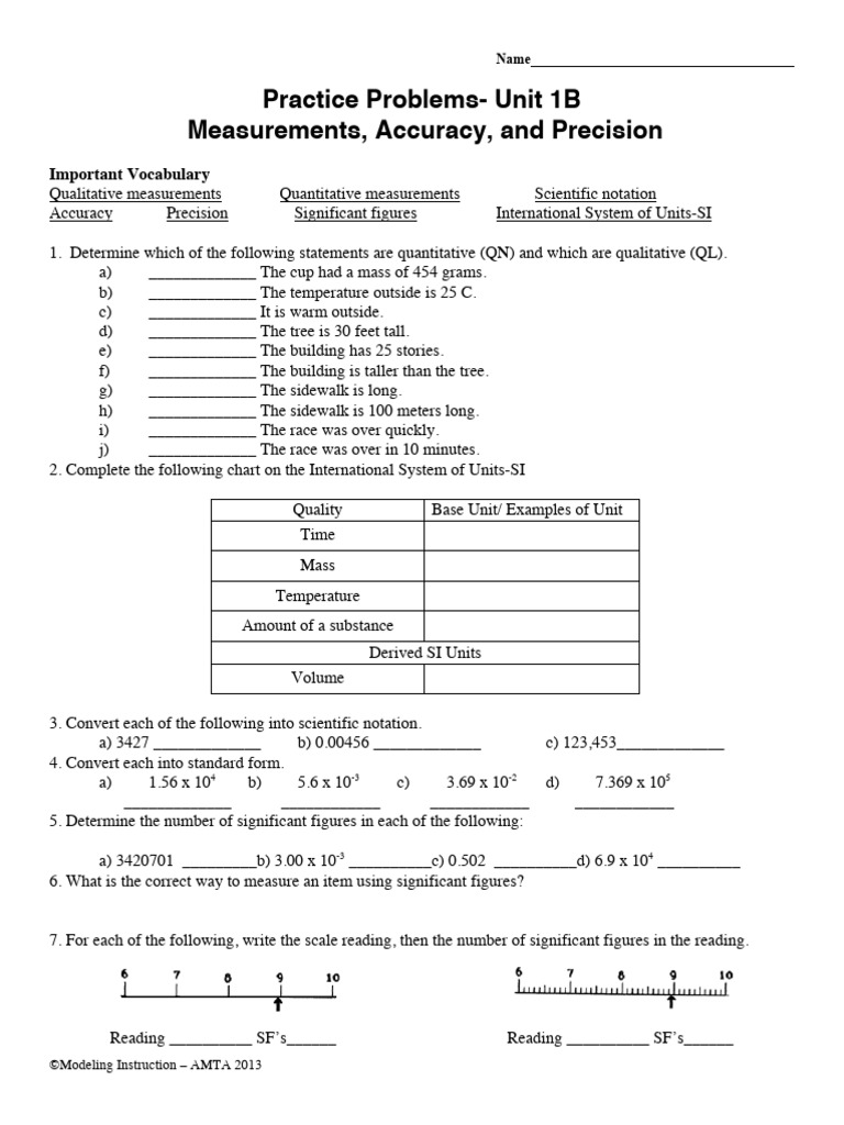 Pratice Problems-Unit 1B New | PDF