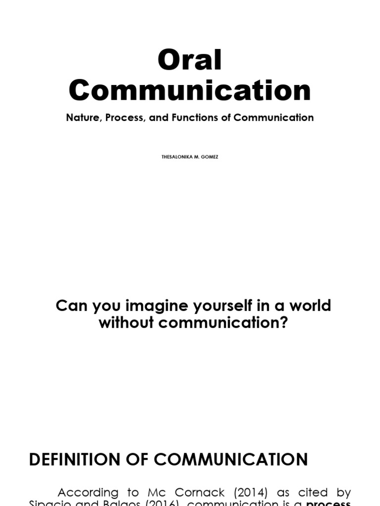 ORAL COMM Q1 Lesson 1 Introduction To Communication | PDF