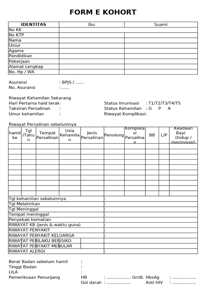 Form E Kohort Fix | PDF