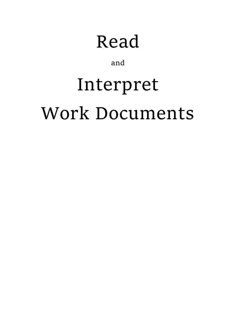 Read and Interpret Work Documents | PDF