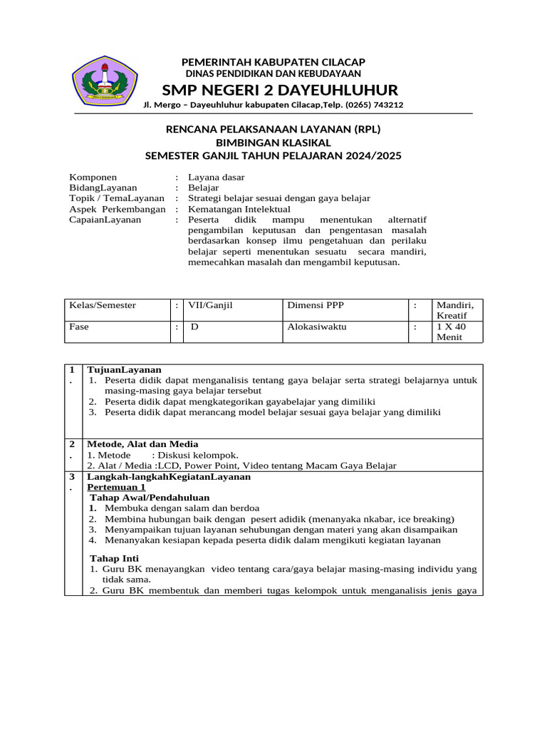 RPL Strategi Belajar Sesuai Gaya Belajar | PDF