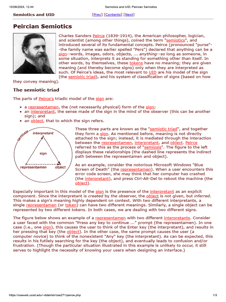 Peirce's Semiotics in UID Design | PDF | Semiotics | Philosophy