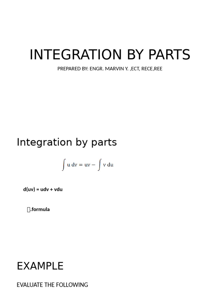 Integration by Parts | PDF