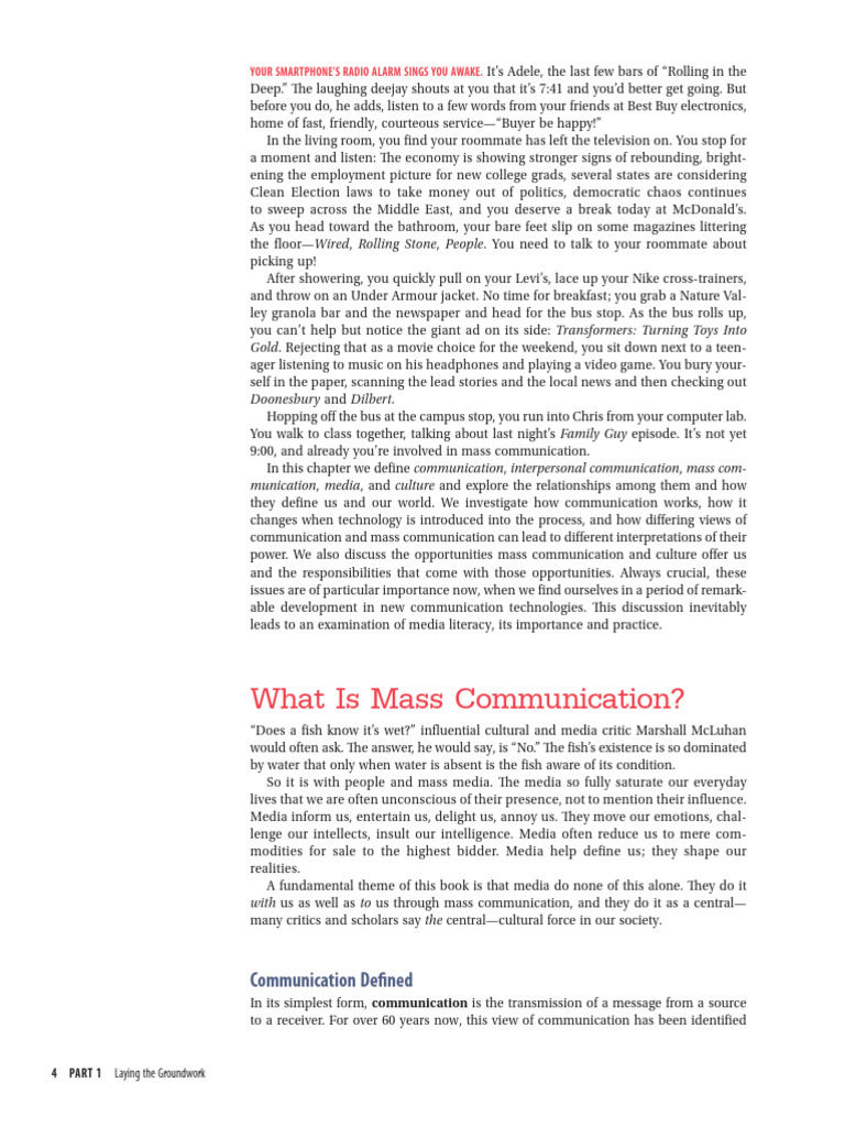Chapter 1 - Stanley Baran - Introduction To Mass Communication - Media ...