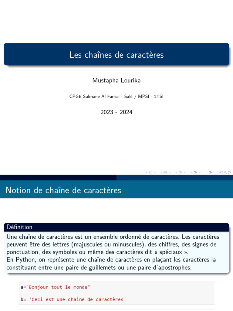 Les Chaînes de Caractères | PDF