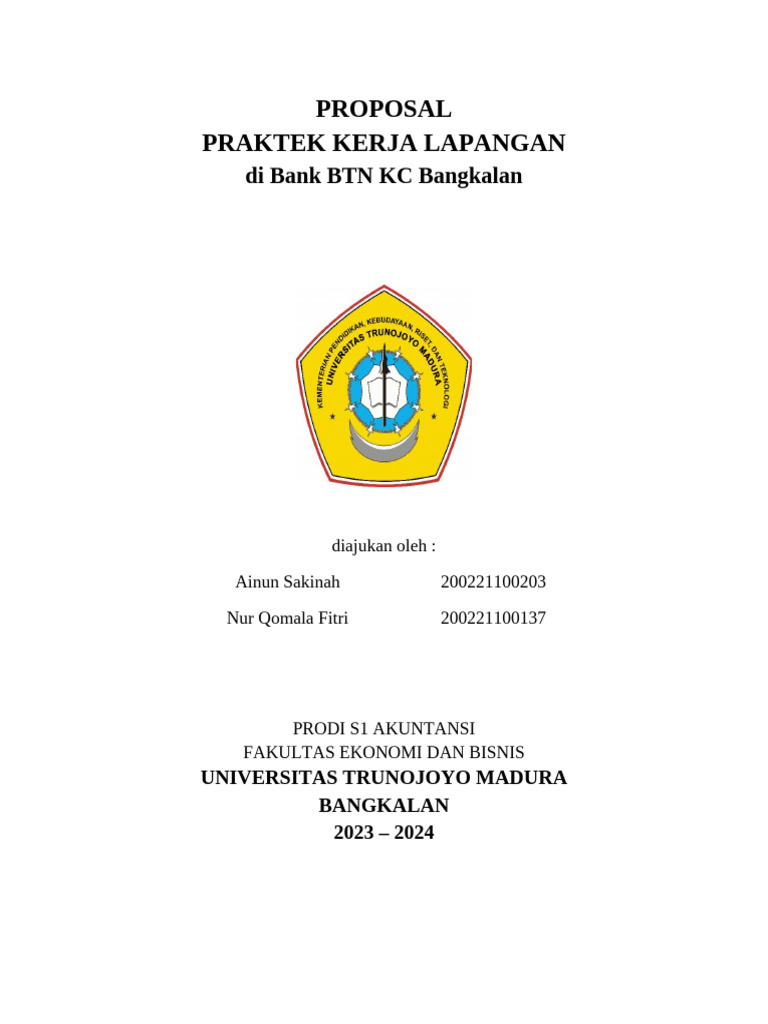 COVER Proposal Magang | PDF