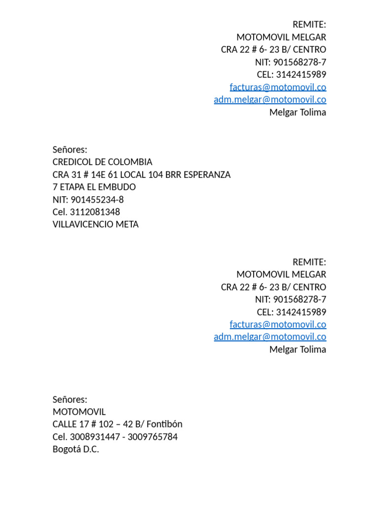 Rotulos Envio Archivo | PDF