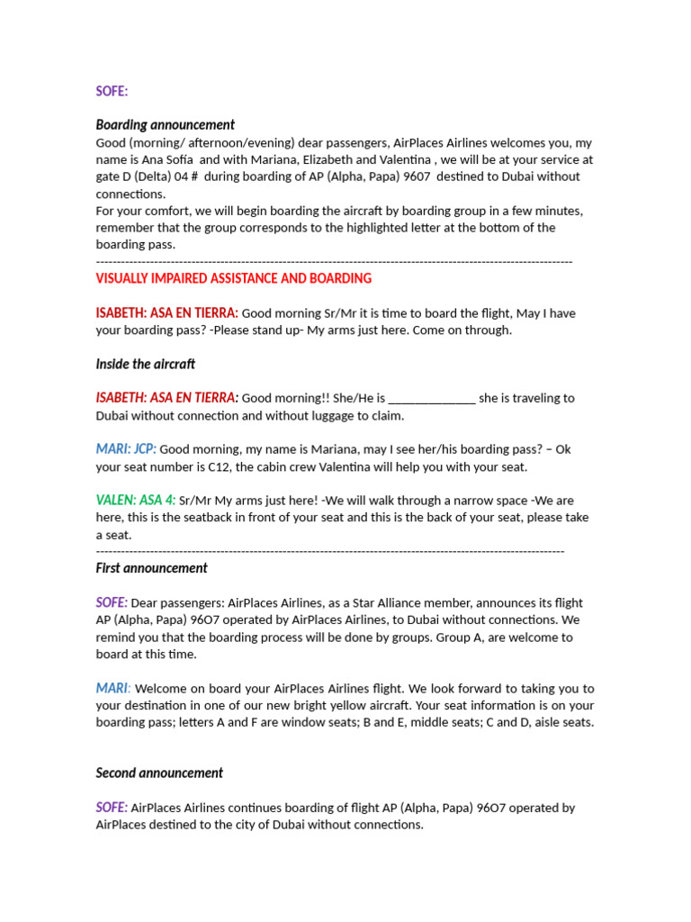 Boarding Announcements | PDF