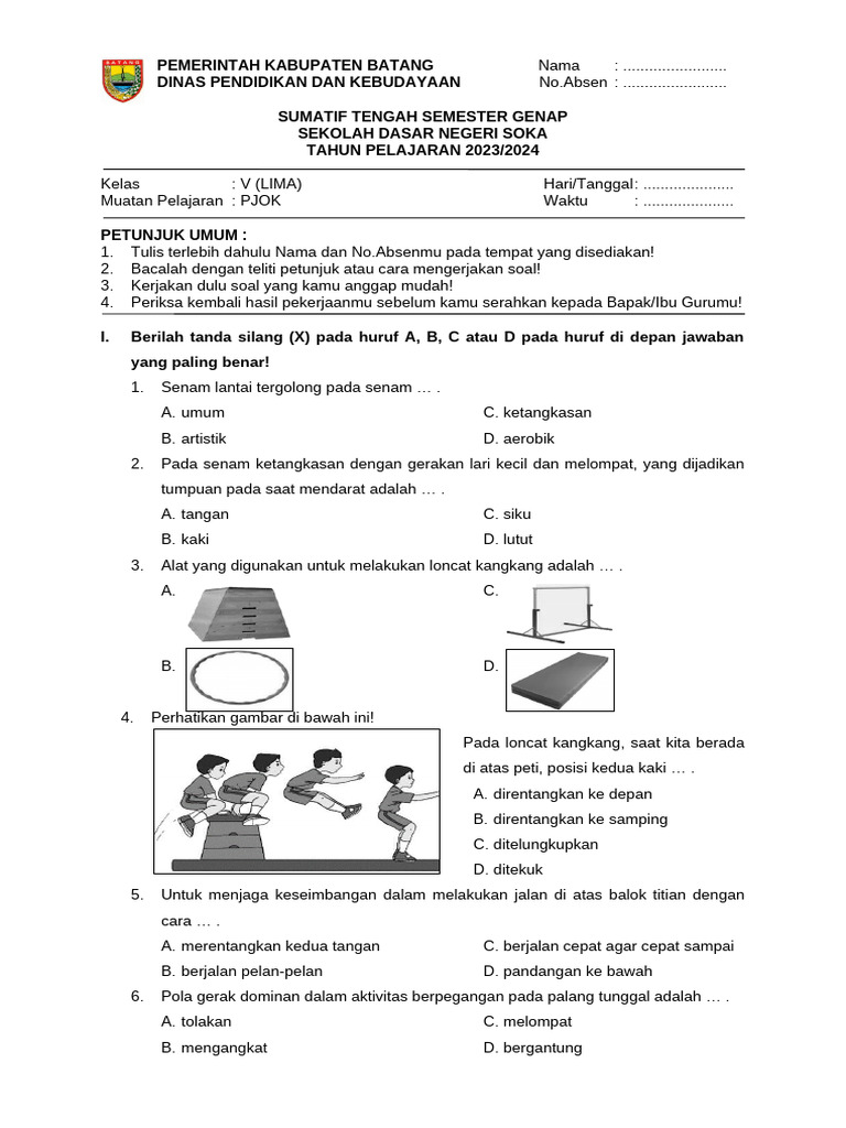 Soal Sts2 Kls 5 Pjok | PDF