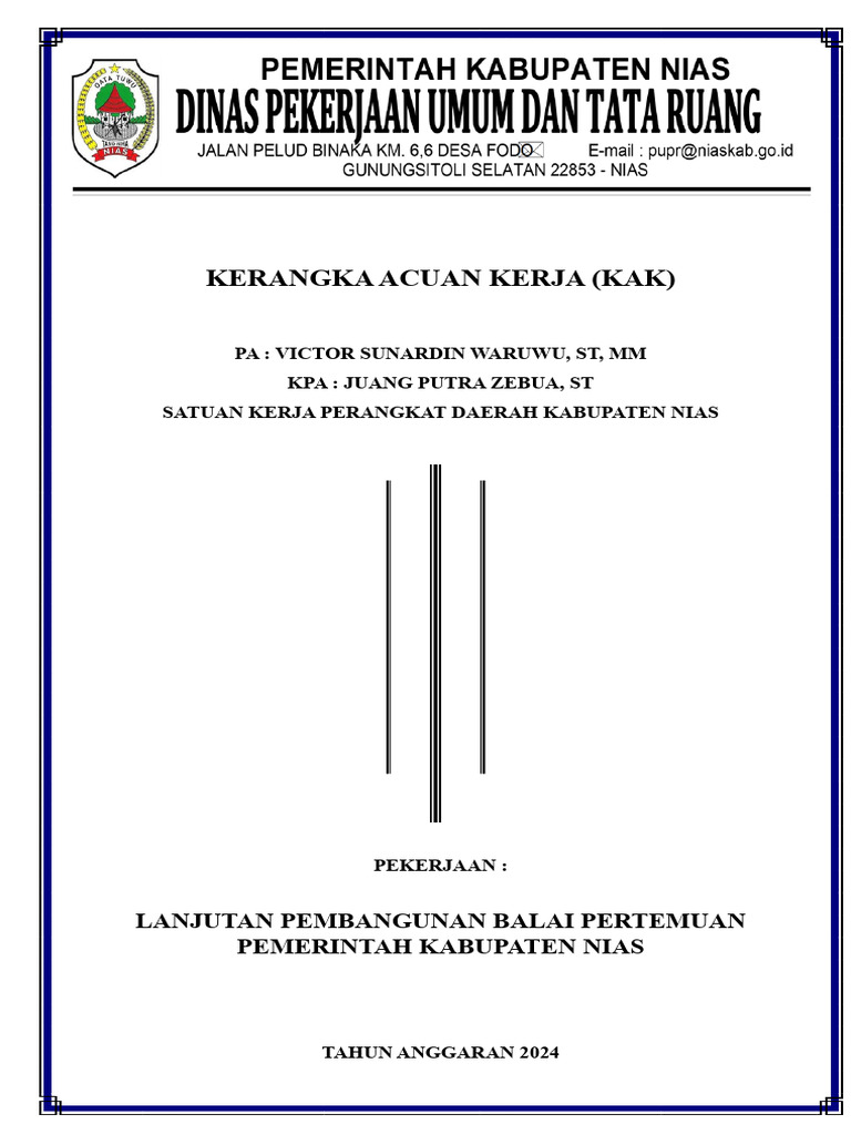 KERANGKA ACUAN KERJA Balai | PDF