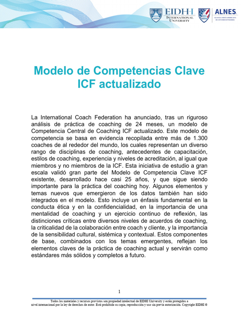 8 Competencias ICF 1 | PDF