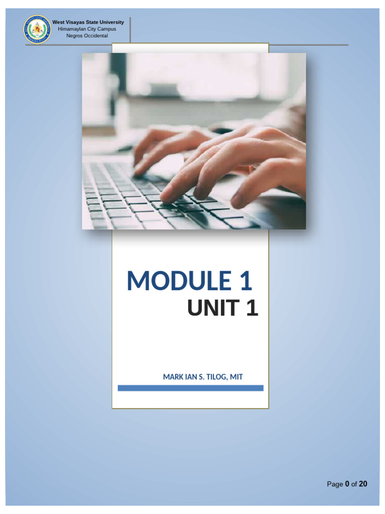 Computer Programming 1 Module 1 Unit 1 | PDF