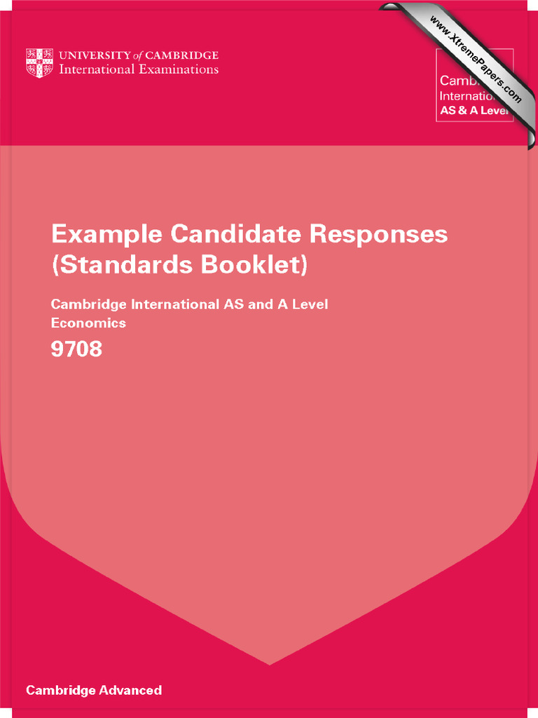 Example Candidate Responses (Standards Booklet) 9708 Cambridge International As and A Level | PDF