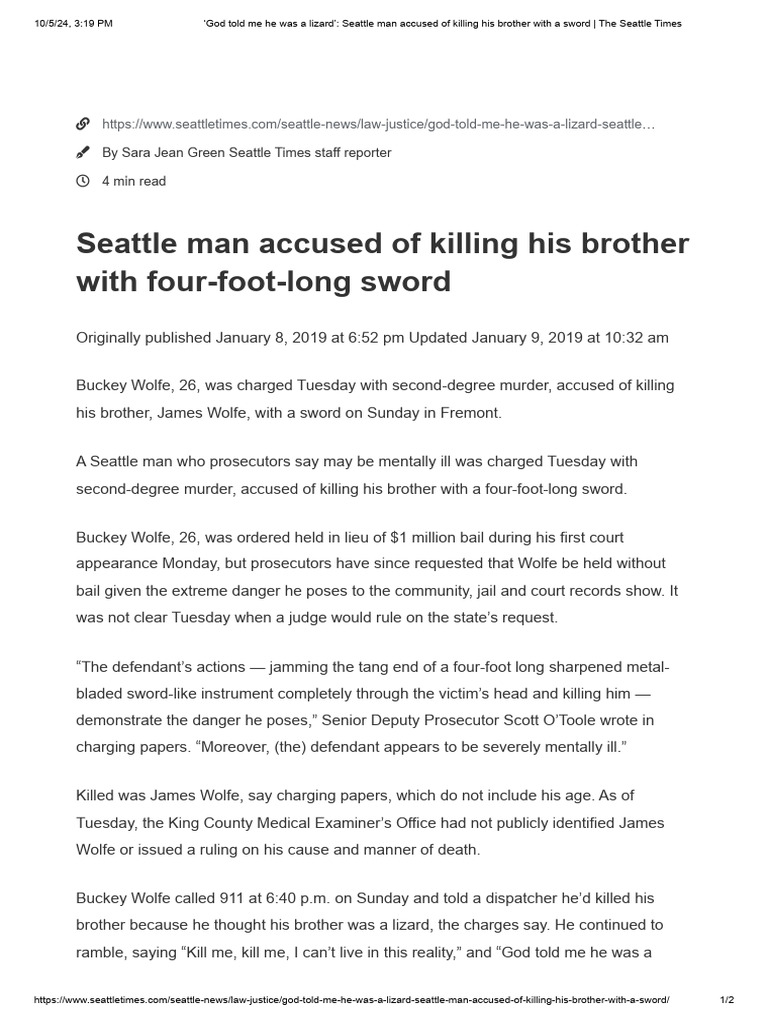 ‘God told me he was a lizard’_ Seattle man accused of killing his ...