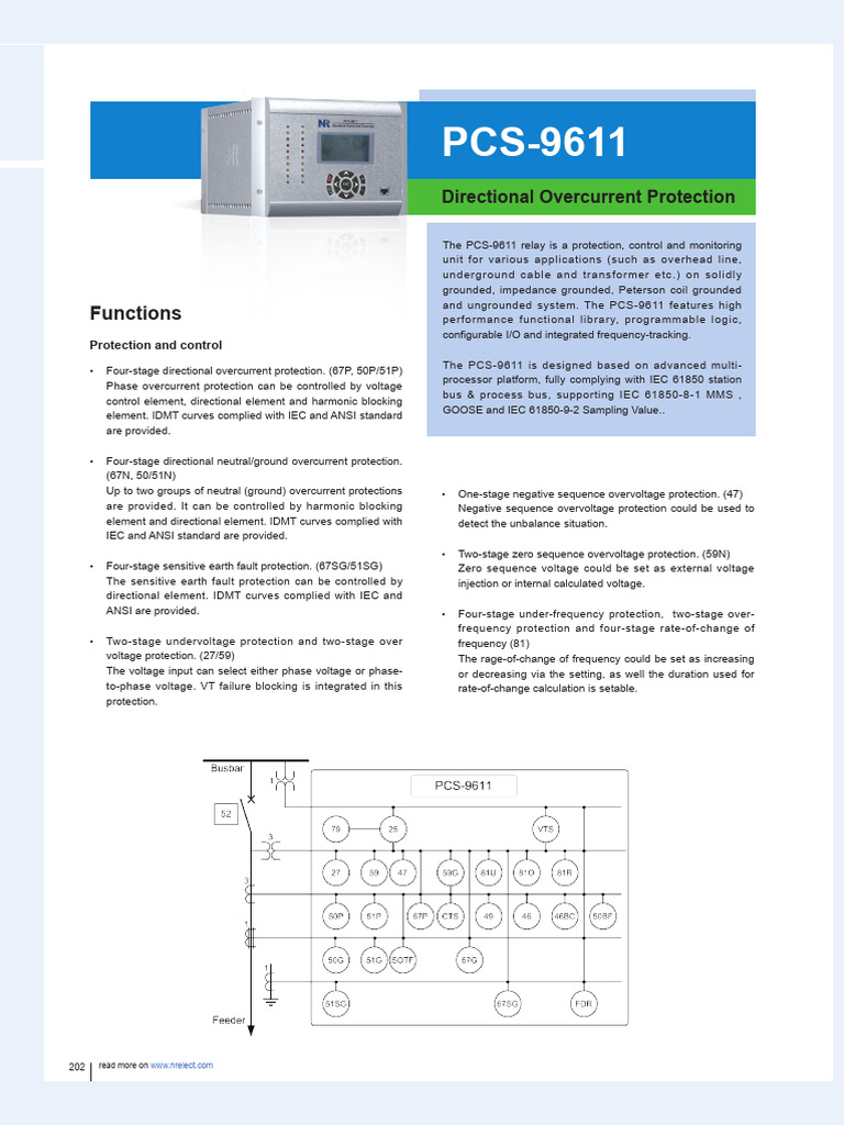 PCS-9611 Relay: Protection & Monitoring | PDF | Power Supply | Computers