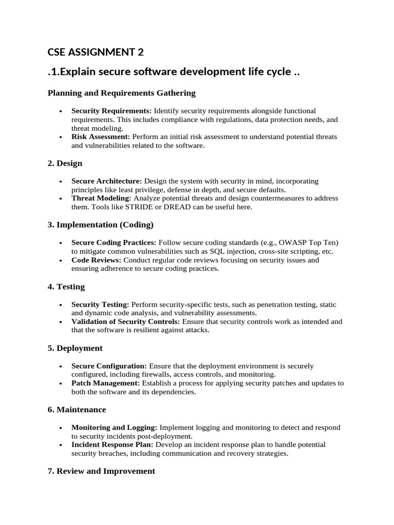 Secure Software Development Overview | PDF | Computer Security | Computers