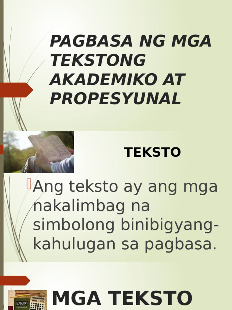 Pagbasa NG Tekstong Akademiko Sa Iba't-Ibang Disiplina | PDF