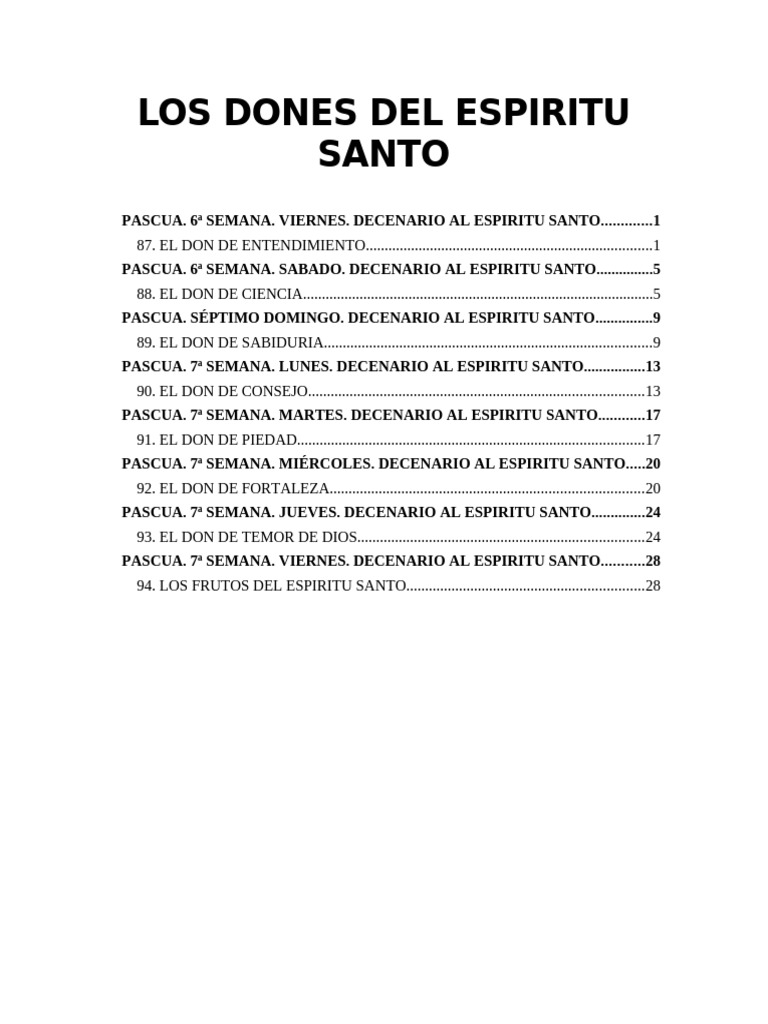 Los Dones Del Espiritu Santo | PDF