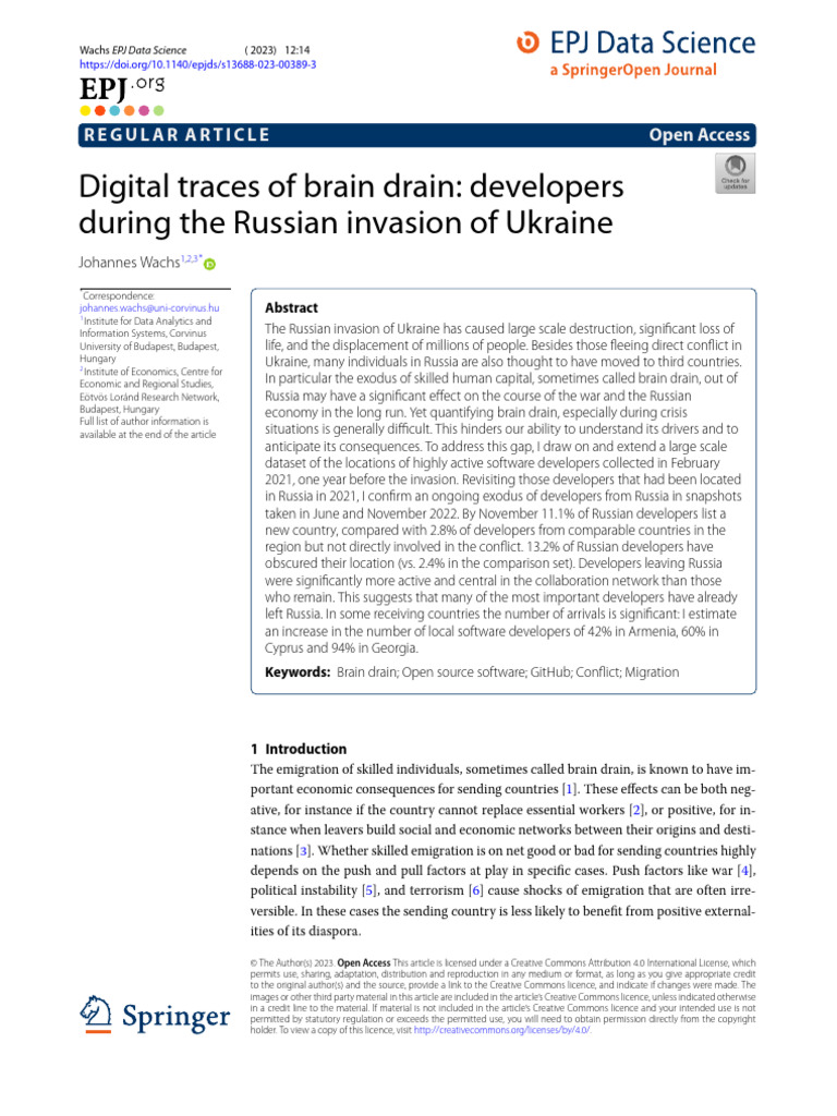 Digital Traces of Brain Drain - PDF Room | PDF