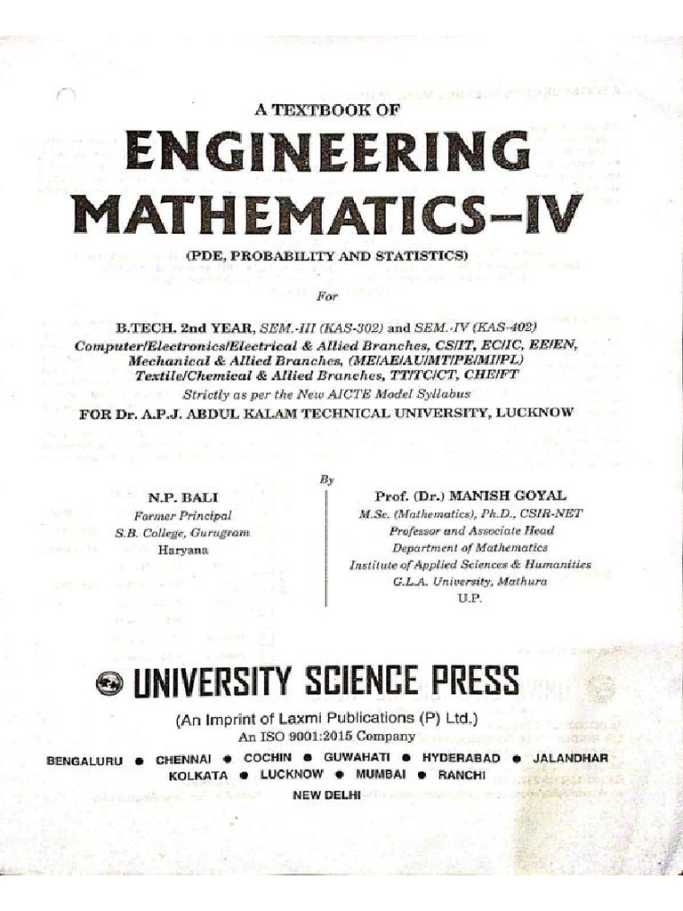 Maths 4 NP Bali Book | PDF