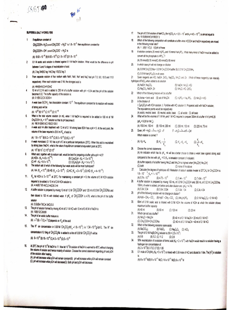 Chemistry Worksheet | PDF