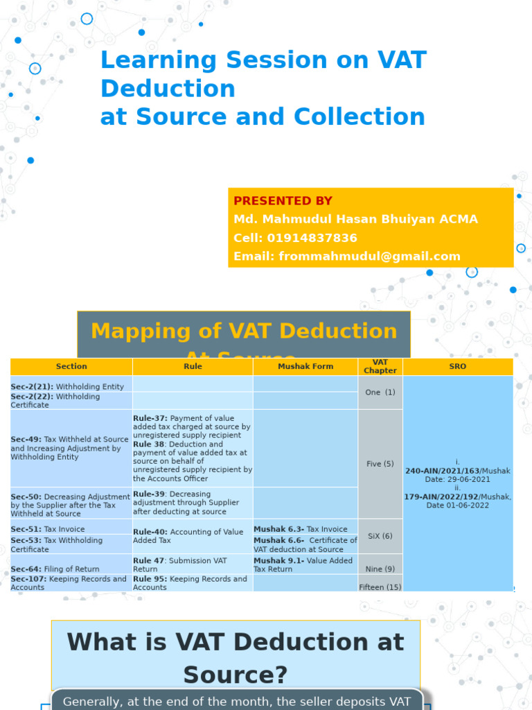 VAT Deduction at Source | PDF