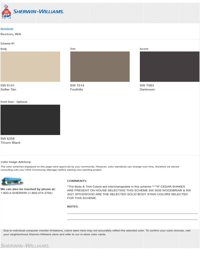 Sherwin-williams Color Scheme | PDF