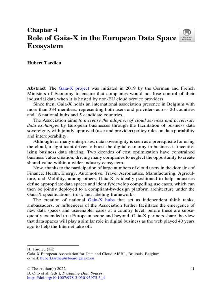 Role of Gaia X in The European Data Space Ecosystem Nanlmcbx | PDF