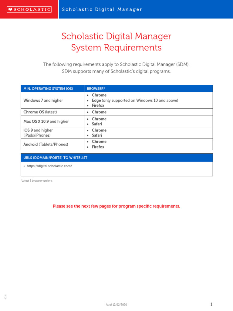 SDM Educators System Requirements | PDF