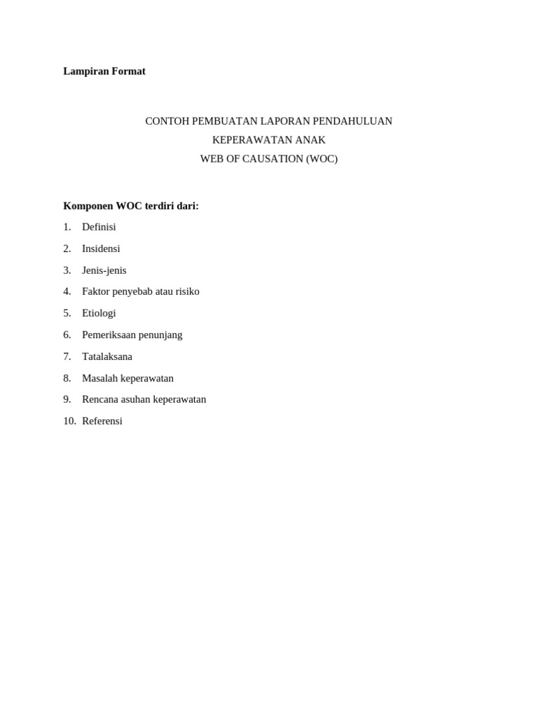 Format Laporan Dan Pengkajian Kep Anak Kronis | PDF