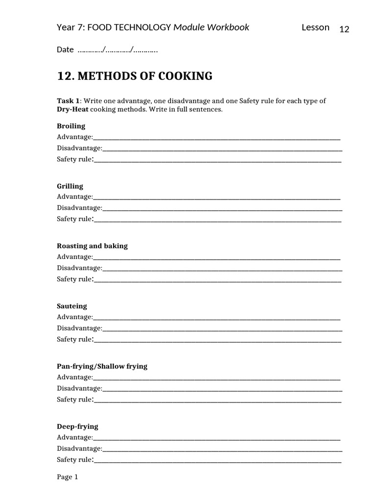 12 Cooking Methods | PDF
