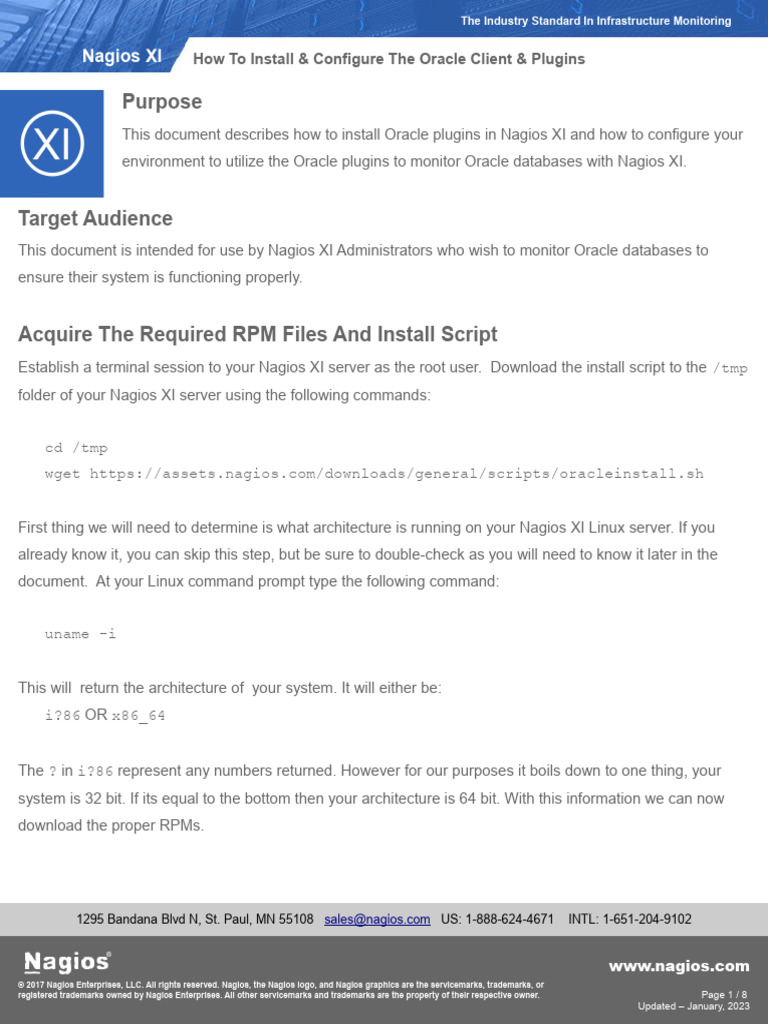 Installing Oracle Plugins in Nagios XI | PDF