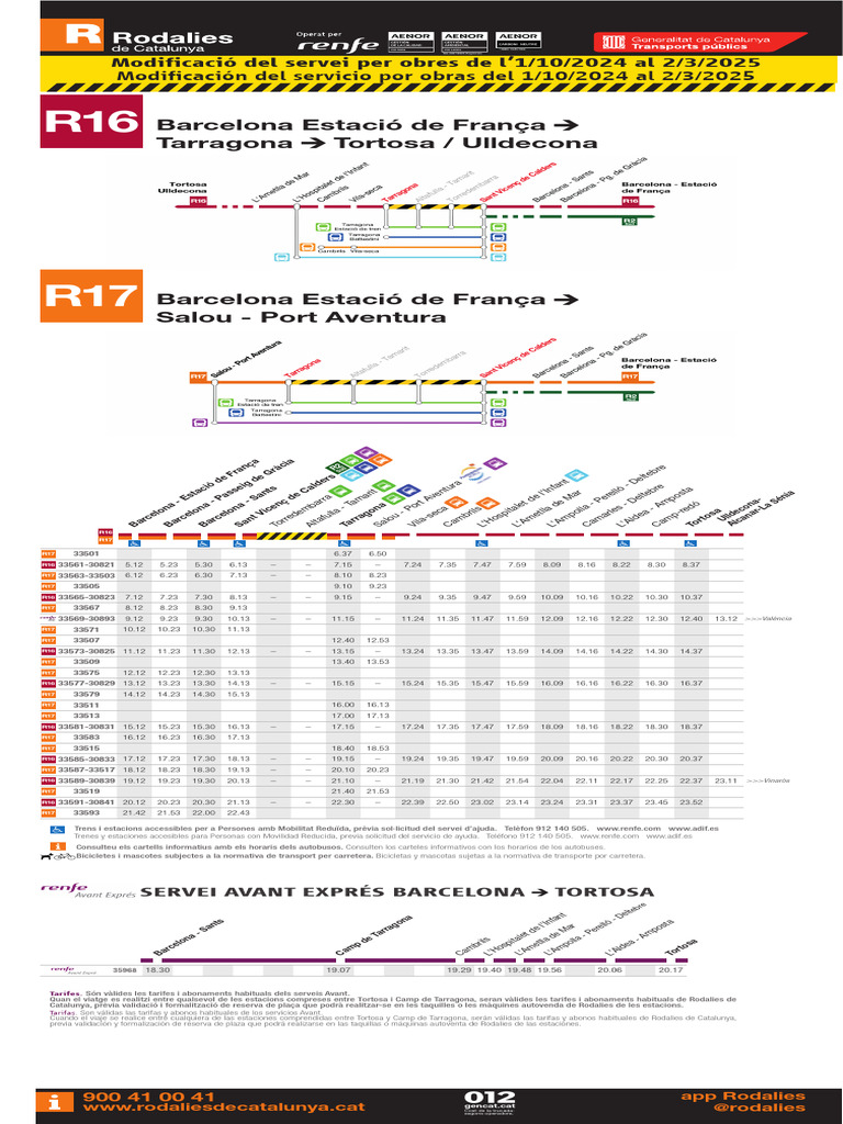 Horarios PAT Roda R16 y R17 | PDF