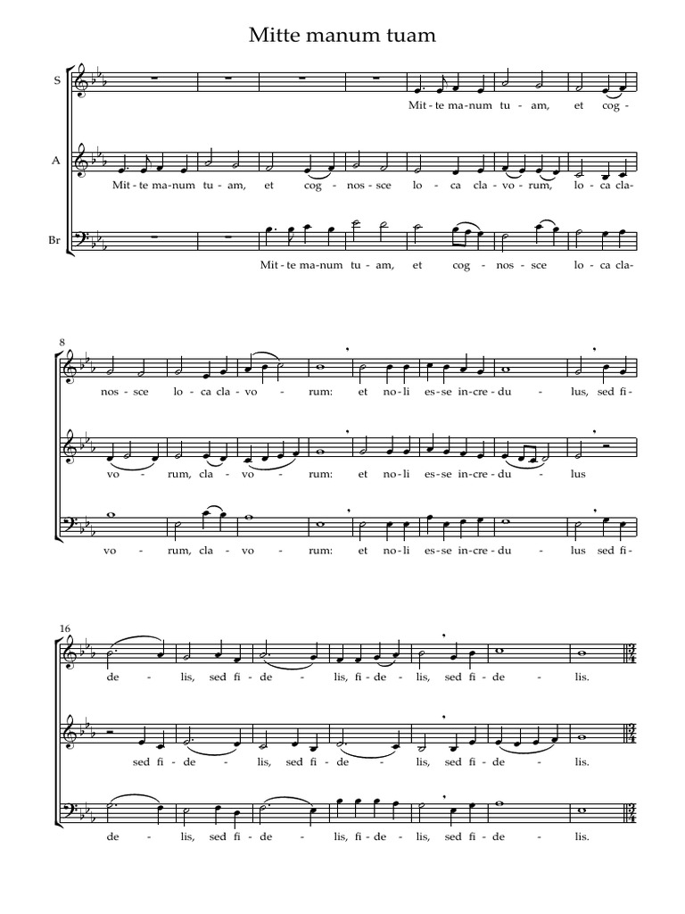 Mitte Manum Tuam | PDF