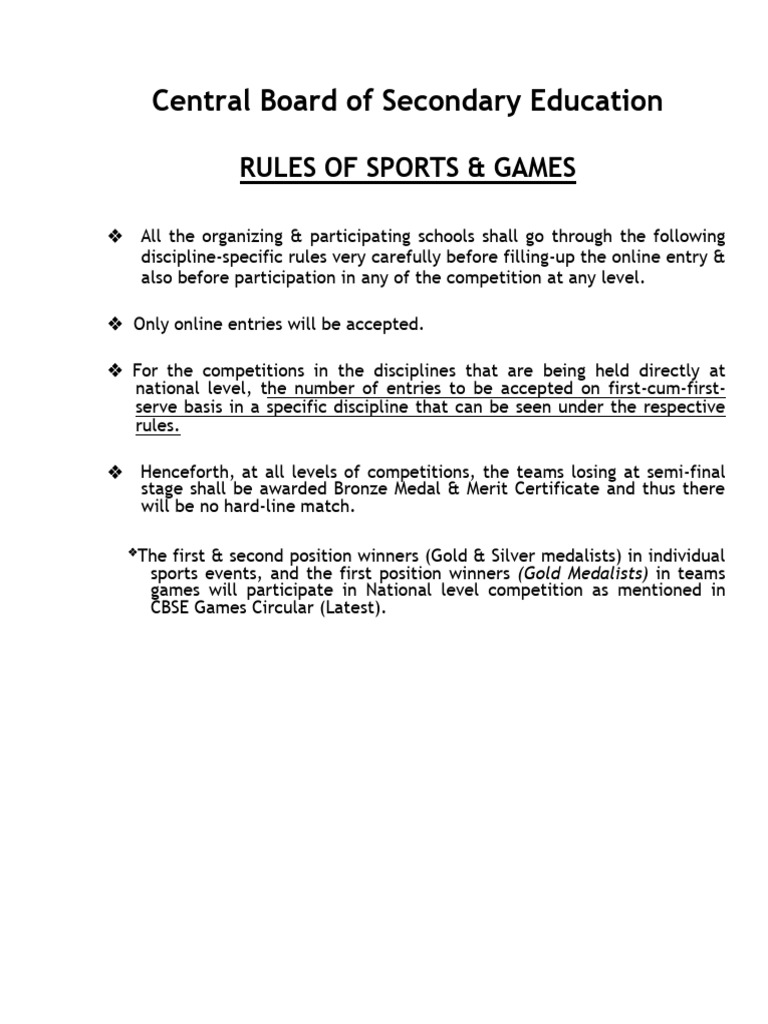 Cbse Clusters Rules 24-25 | PDF | Gymnastics | Association Football
