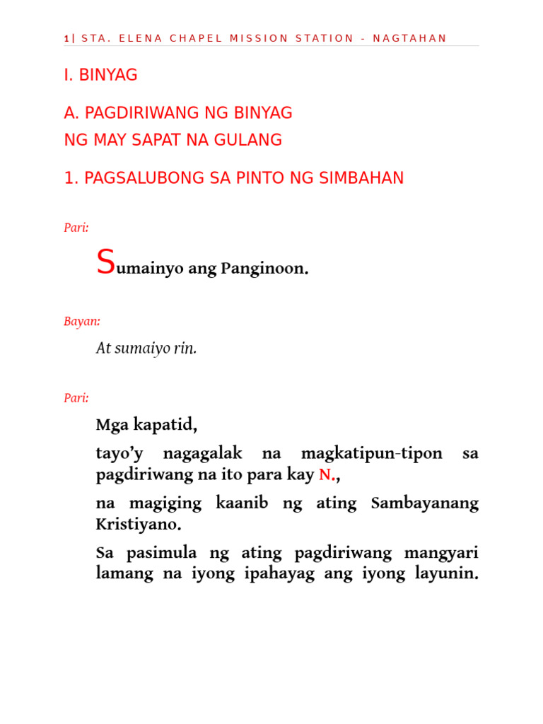 Final Binyag Collectio | PDF