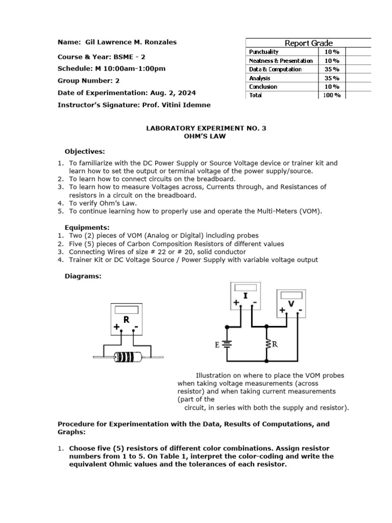 EXPT-3-OHMS-LAW-1 | PDF