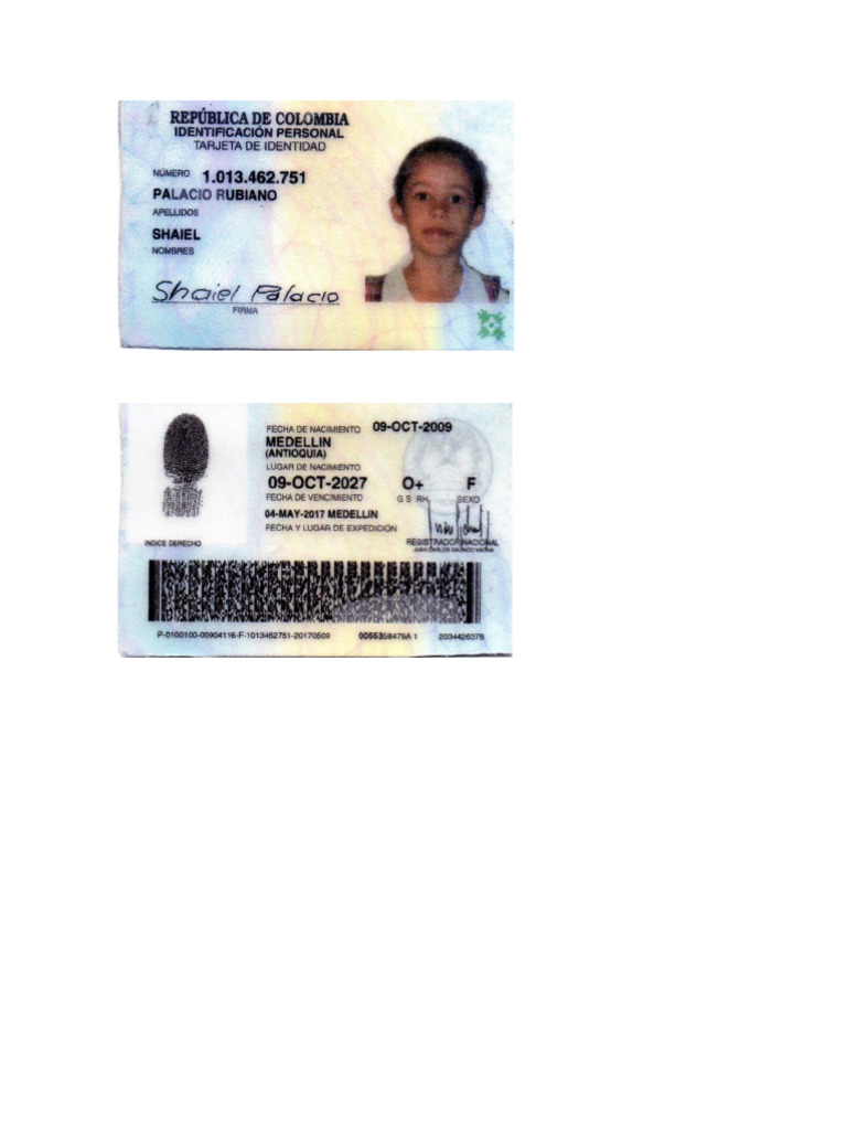 Tarjeta Shaiel | PDF