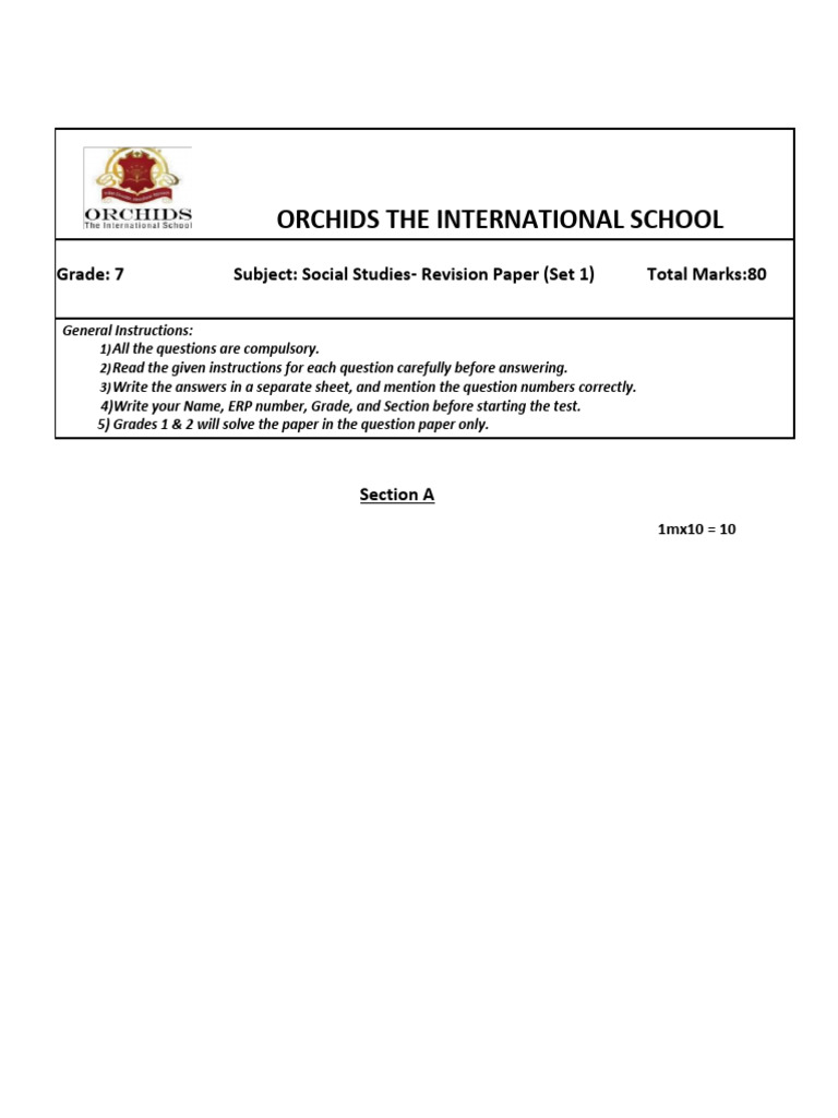 G 7 - SP - SST - SA1 - Set 1 | PDF