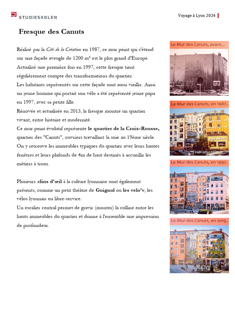 La Fresque Des Canuts - Lyon | PDF