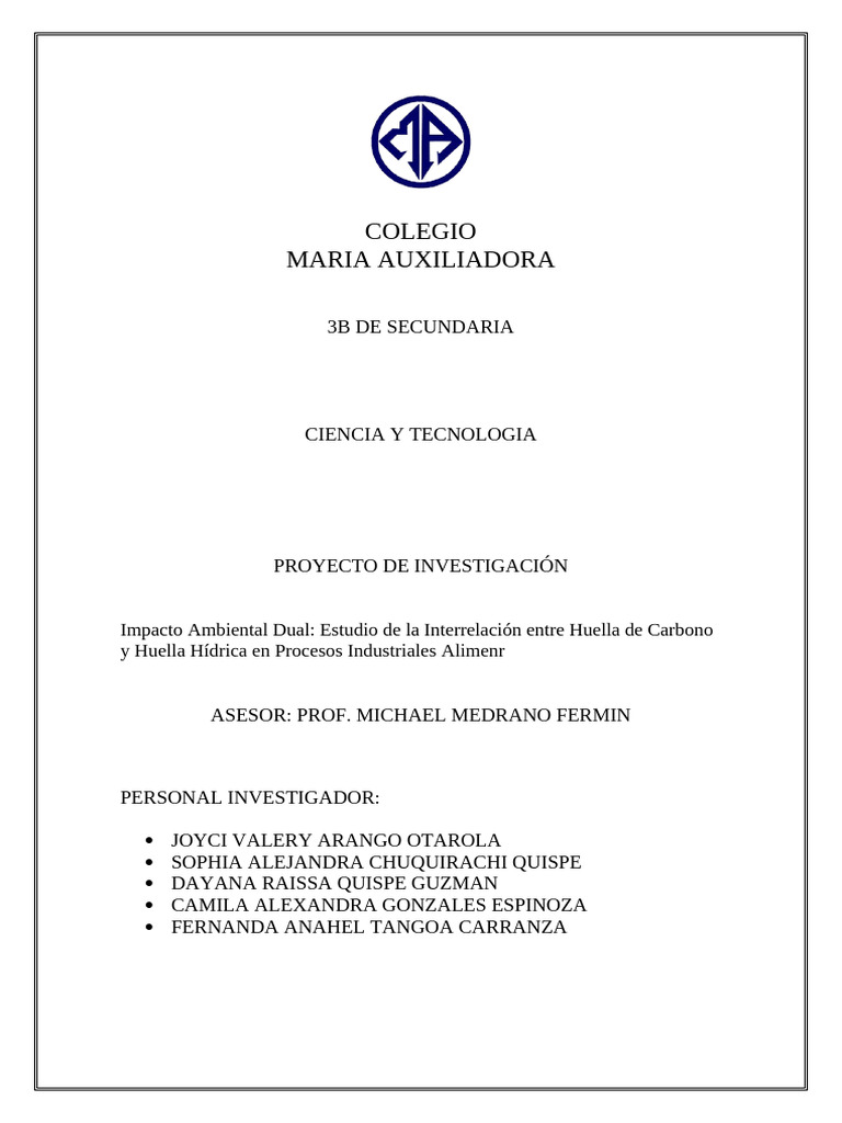 405665890-Caratula-Proyecto-de-Investigacion-docx (1) 2 | PDF