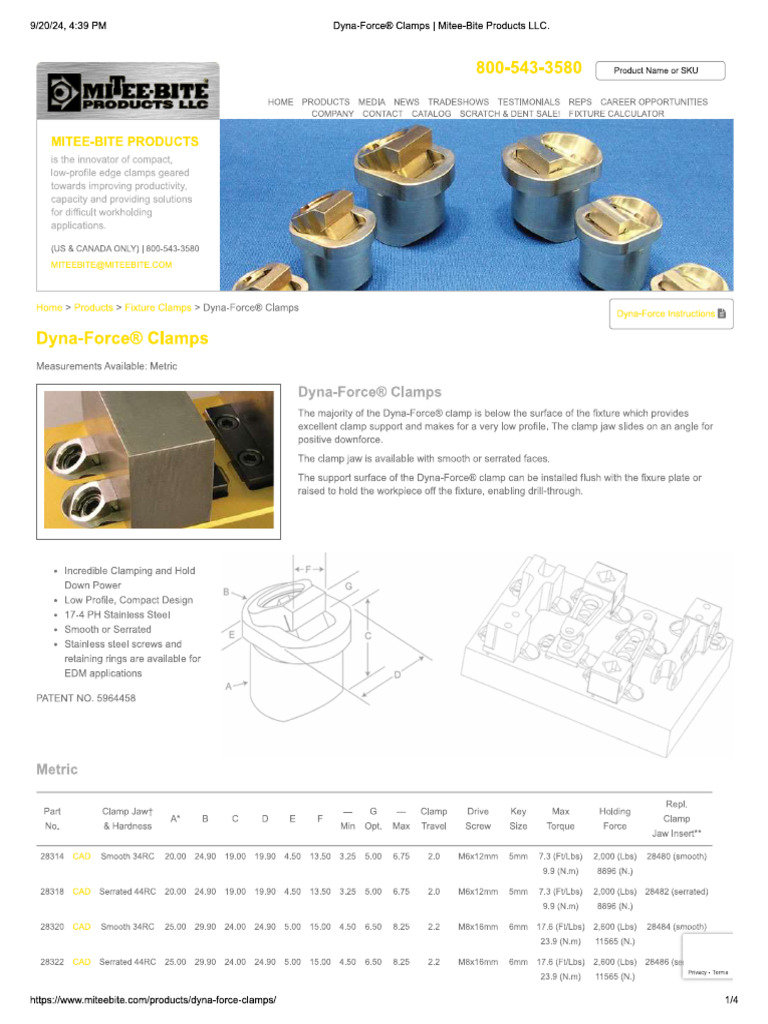 Dyna Force Clamps | PDF