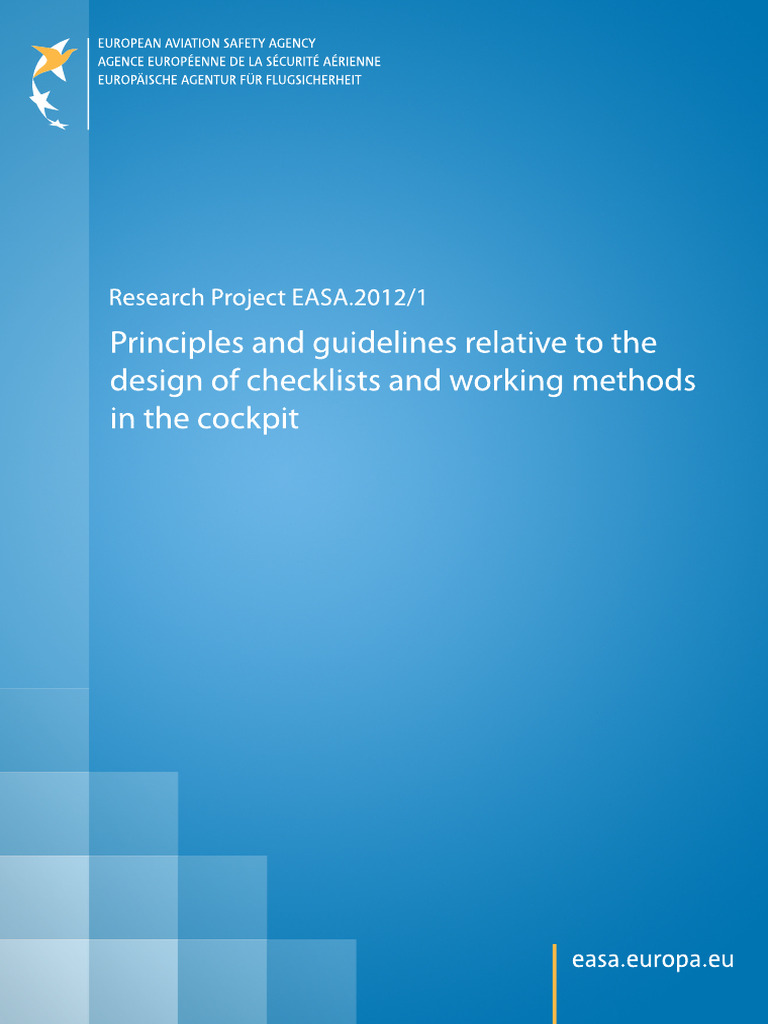 EASA - Principles and guidelines relative to the design of checklists ... EASA - Principles and guidelines relative to the design of checklists ...