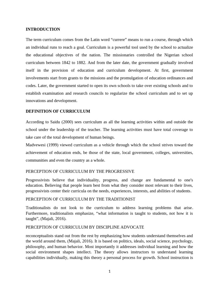 Curriculum Development | PDF