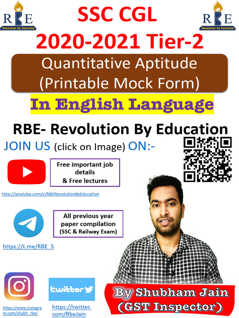 Maths (English) SSC CGL 2020 Tier-2 PYQ Mocks_RBE | PDF