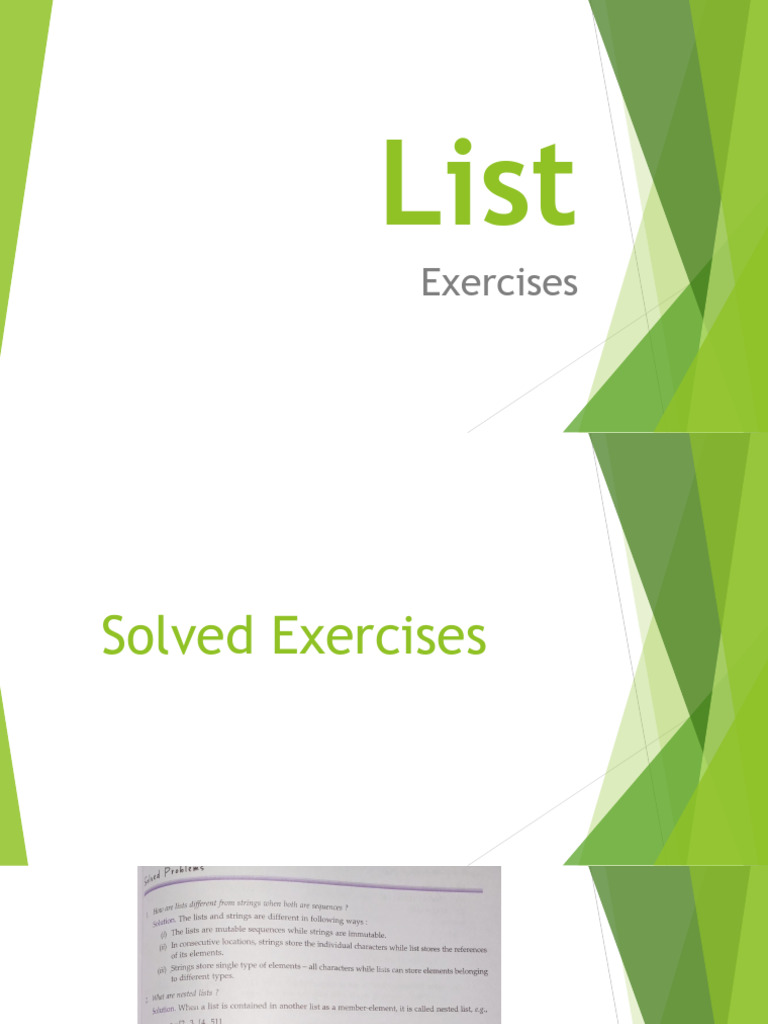 List Exercises | PDF