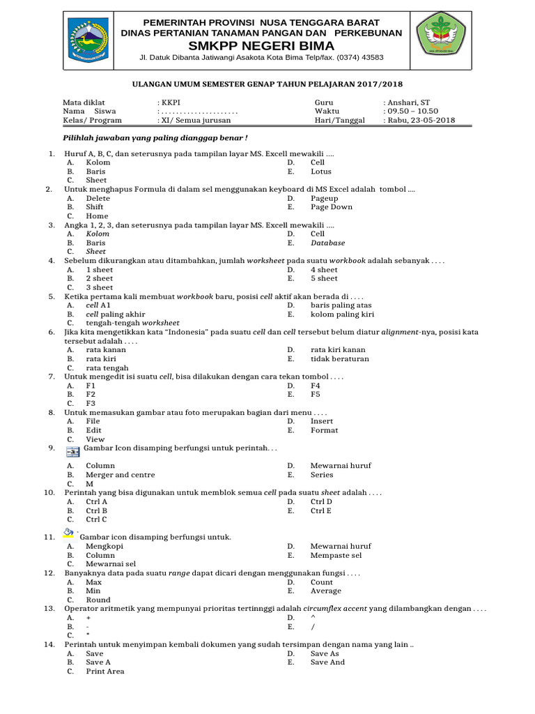 Soal Uas Kkpi Sem 4 | PDF