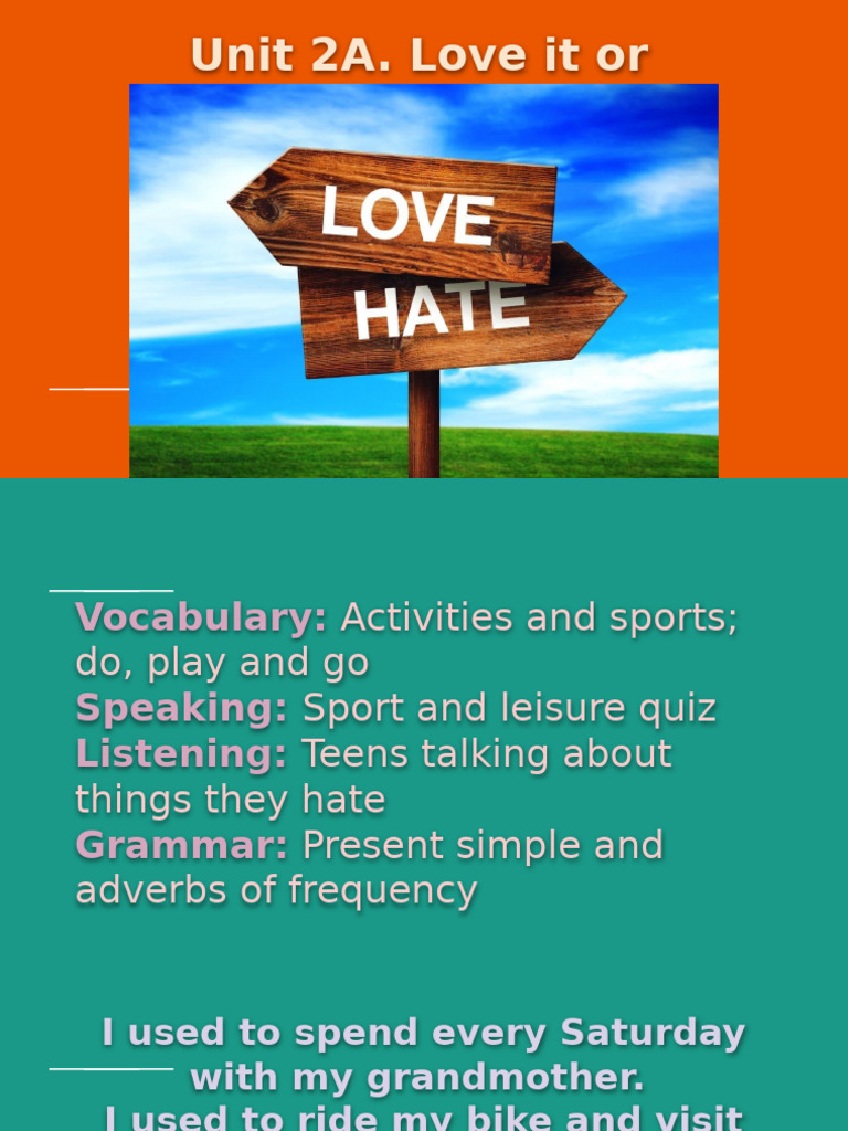 Unit 2A - Love It or Hate It | PDF